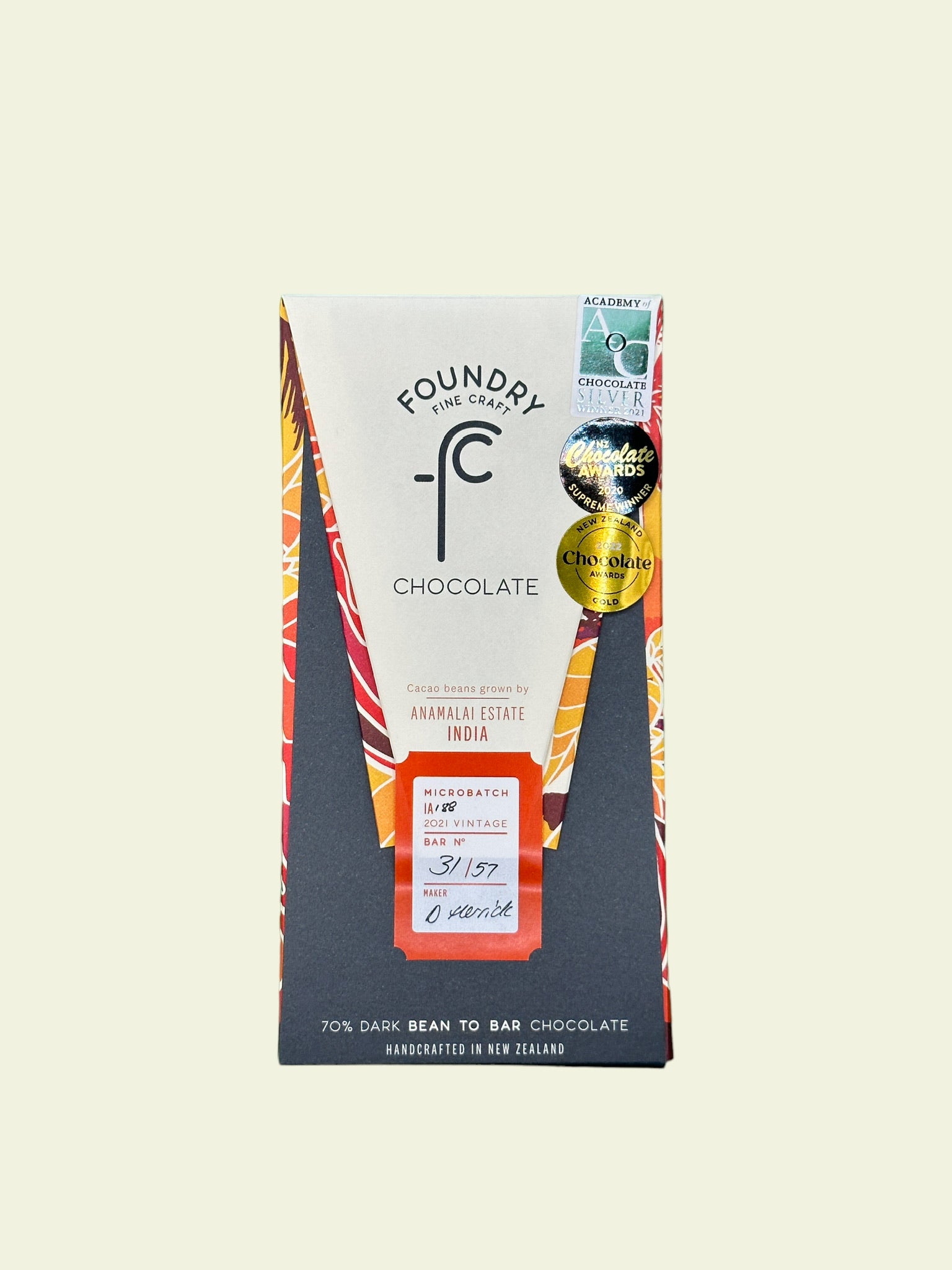 Foundry Single Origin India 70 Dark Chocolate Bar